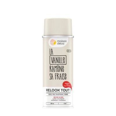 Peinture aérosol Relook tout beige vanille satin 400ml Maison déco