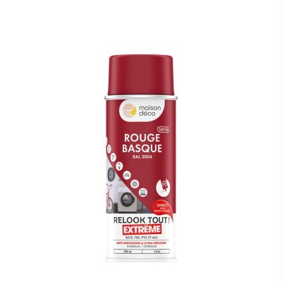 Peinture aérosol Relook tout extrême Maison Deco rouge basque satin ...