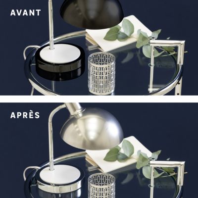 Peinture aérosol Relook tout Maison Déco chrome métallisé gris 400ml