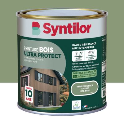 Peinture bois extérieur vert provence RAL 6021 satin Syntilor Ultra ...
