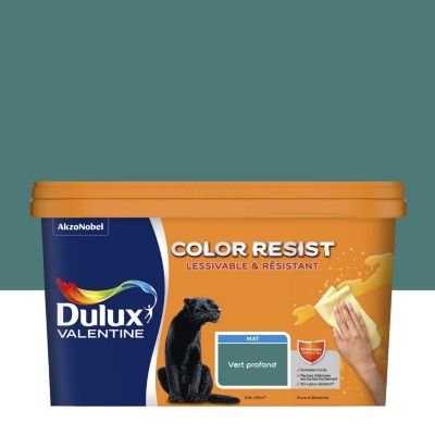 Peinture couleur murs et boiseries color resist Dulux Valentine vert ...