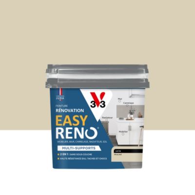 Peinture de rénovation multi-supports V33 Easy Reno beige praliné satin 750ml