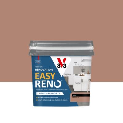 Peinture de rénovation multi-supports V33 Easy Reno terracotta satin 750ml | Castorama