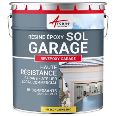 PEINTURE EPOXY SOL GARAGE - REVEPOXY GARAGE Jaune Zinc - RAL 1018 - 5 ...