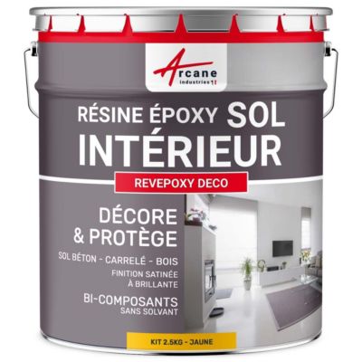 PEINTURE EPOXY SOL - REVEPOXY DECO Jaune Signalisation - RAL 1023 - 2.5 ...