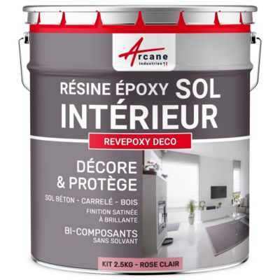PEINTURE EPOXY SOL - REVEPOXY DECO Rose Clair - RAL 3015 - 2.5 kg ...