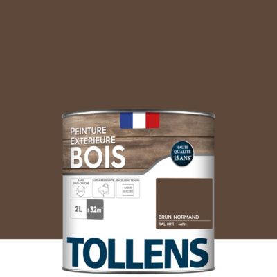 Peinture extérieure bois Tollens satin brun normand 2L | Castorama
