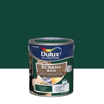 Peinture extérieure Ecran+ bois Dulux Valentine satin vert basque 2L ...