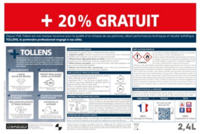 Peinture extérieure fer Tollens brillant rouge basque 2L + 20% gratuit
