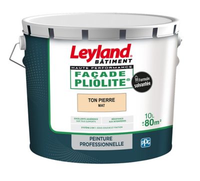 Peinture façade Pliolite Leyland ton pierre 10L