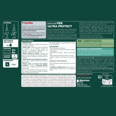Peinture fer extérieur blanc RAL 9016 brillant Syntilor Ultra Protect 2 L