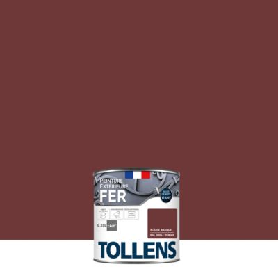 Peinture fer extérieur rouge basque RAL 3004 brillant Tollens 250 ml