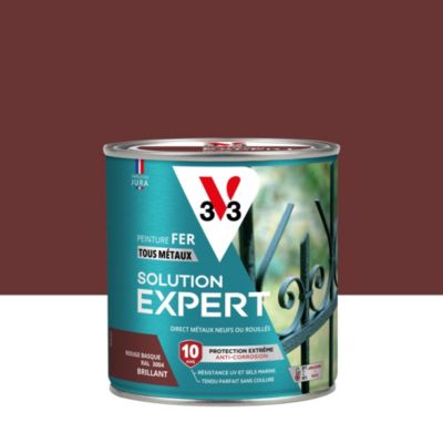 Peinture fer extérieur rouge basque RAL 3004 brillant V33 Solution ...