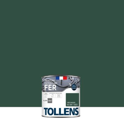Peinture fer extérieur vert basque RAL 6005 brillant Tollens 250 ml