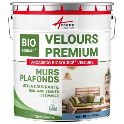 Peinture finition velours d'origine naturelle pour mur et plafond Bleu ...