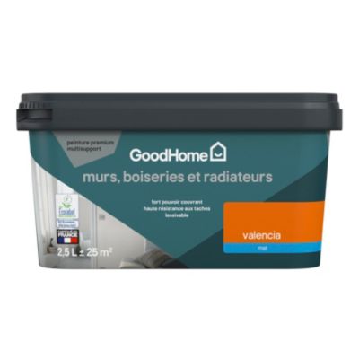 Peinture intérieure couleur murs, boiseries et radiateurs GoodHome mat ...