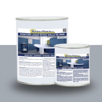 Peinture laque époxy salle de bain Kit de 5 Kg Gris Béton RAL 7040 - MATPRO