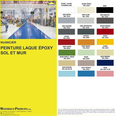 Peinture laque époxy sol et mur Kit de 2,5 Kg Noir - REVET10 - MATPRO