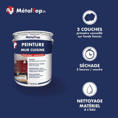 Peinture Mur Cuisine - Ivoire - Ton pierre - RAL 1015 - 5 L - Métaltop
