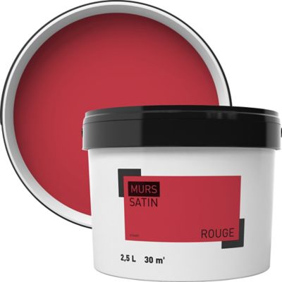 Peinture murale couleur rouge satin 2,5L | Castorama