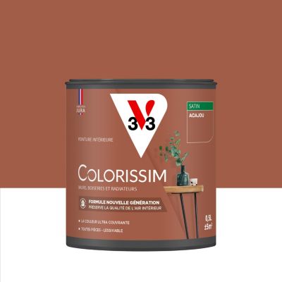 Peinture murs, boiseries et radiateurs marron acajou satin V33 ...