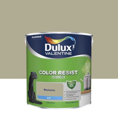 Peinture murs et boiseries Color Resist cuisine Dulux Valentine mat ...