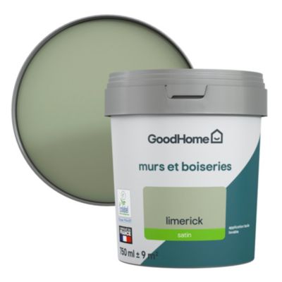 Peinture murs et boiseries GoodHome vert Limerick satin 0,75L