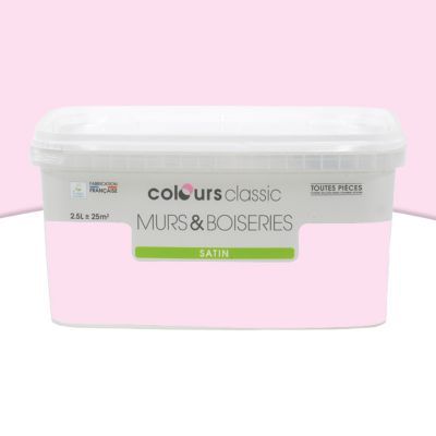 Peinture Murs et boiseries Pink pink Satin 2,5L | Castorama