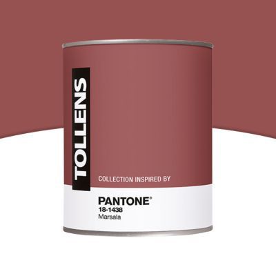 Peinture murs et boiseries Tollens Pantone 18-1438 marsala satin 1L ...