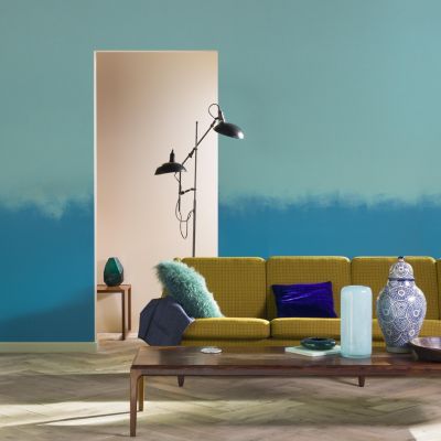 Peinture murs, plafonds, boiseries et radiateurs bleu caraïbes mat ...