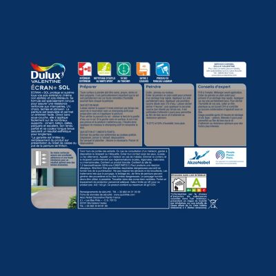 Peinture pour sol Ecran+ Sol Dulux Valentine satin gravier gris 2,5L