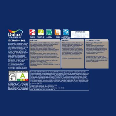 Peinture pour sol Ecran+ Sol Dulux Valentine satin gris anthracite 2,5L