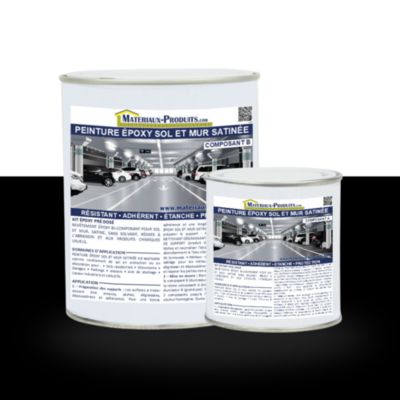 Peinture époxy sol et mur satinée Kit de 5 Kg Noir - MATPRO