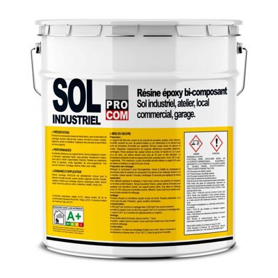 Peinture époxy sol industriel et garage, trafic intensif - Résine Époxy Sol PROCOM-Kit 20 Kg ...