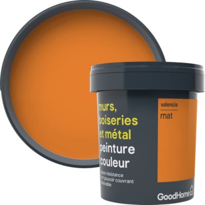 Peinture résistante murs, boiseries et métal GoodHome orange Valencia ...