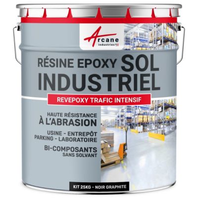 PEINTURE SOL - Résine Epoxy : REVEPOXY TRAFIC INTENSIF Noir Graphite ...