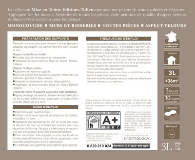 Peinture Tollens Mise en teinte murs, meubles et boiseries vert tilleul 3L