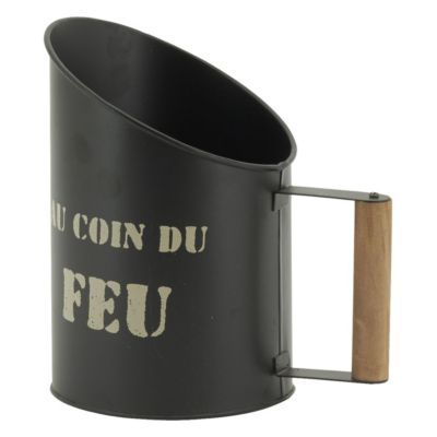 Pelle à pellets en métal - Métal noir Au Coin du feu