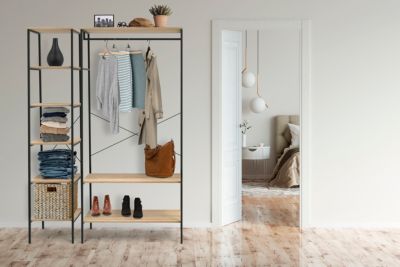 Penderie 2 étagères style industriel Napari bois et métal H. 190 x L ...