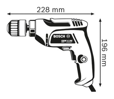 Perceuse filaire GBM 6 RE 350 W Bosch - compact 4000 tr/min, mandrin 13 ...