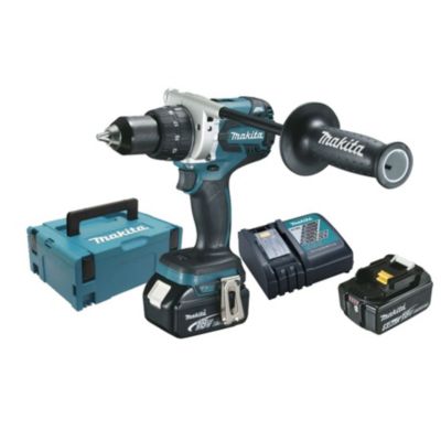 Perceuse visseuse 18V + 2 batteries 5Ah + chargeur + MAKPAC - MAKITA ...