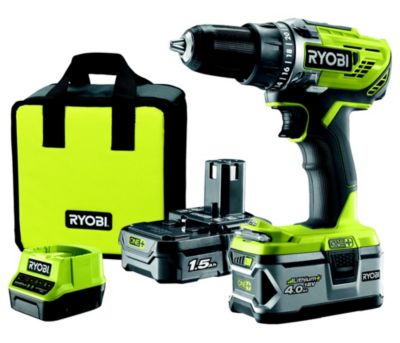 Perceuse visseuse sans fil Ryobi One+ R18DD3-2415BS 18V - 1x1,5 + 1x4 Ah