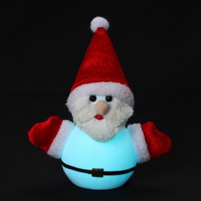 Pere noel plastique bonnet rouge lumineux