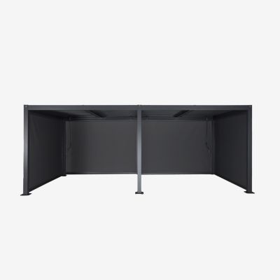 Pergola bioclimatique aluminium et acier 3x6m lames orientables + 4 ...