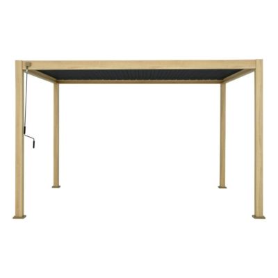 Pergola bioclimatique autoportante manuelle EVORA aluminium miel 12m² ...