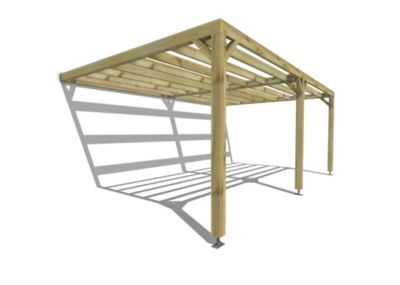 Pergola bois - 6m x 4m - adossée - sens largeur - livraison comprise ...