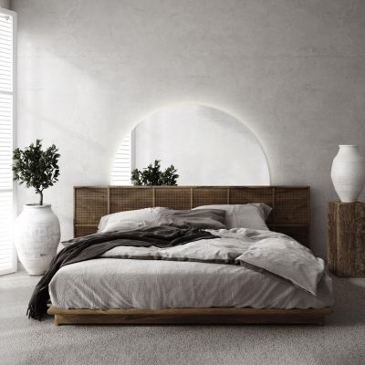 Petit Miroir LED Demi-Cercle Wallfluent 1/2 -50cm Lumière Chaude ...