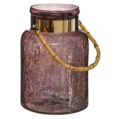 Photophore "Ritual" - verre craquelé H25 cm - Violet- Atmosphera ...