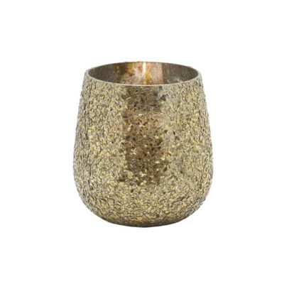 Photophore ronds en verre doré | Castorama