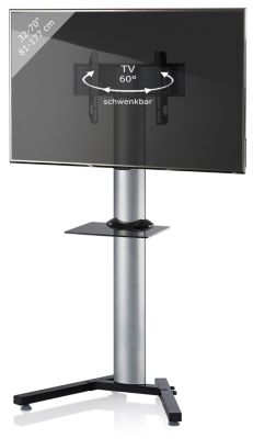 Pied de page de la télévision Stadino H. 174 x L. 90 x J. 74 cm Argent